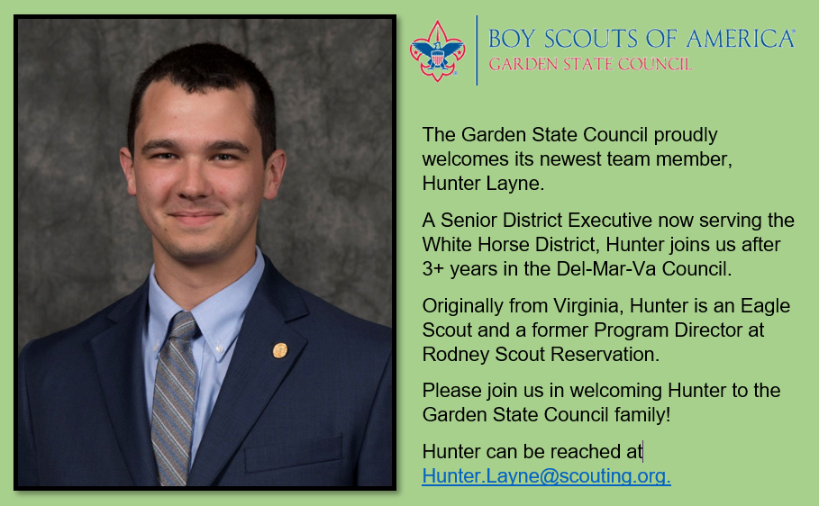 Welcome to the Team, Hunter! - Garden State Council